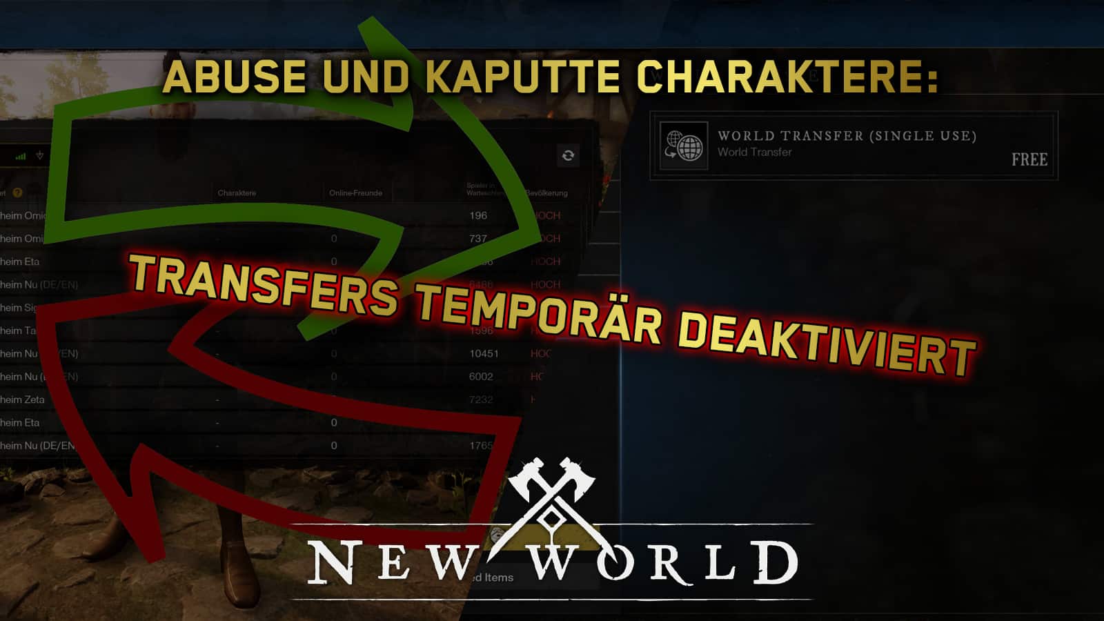 New World: Problem mit Charaktertransfer besteht wohl weiter | Gaming ...